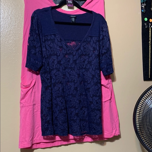 torrid | Tops | 45 Size 1 Torrid Womens Navy Lace Top | Poshmark